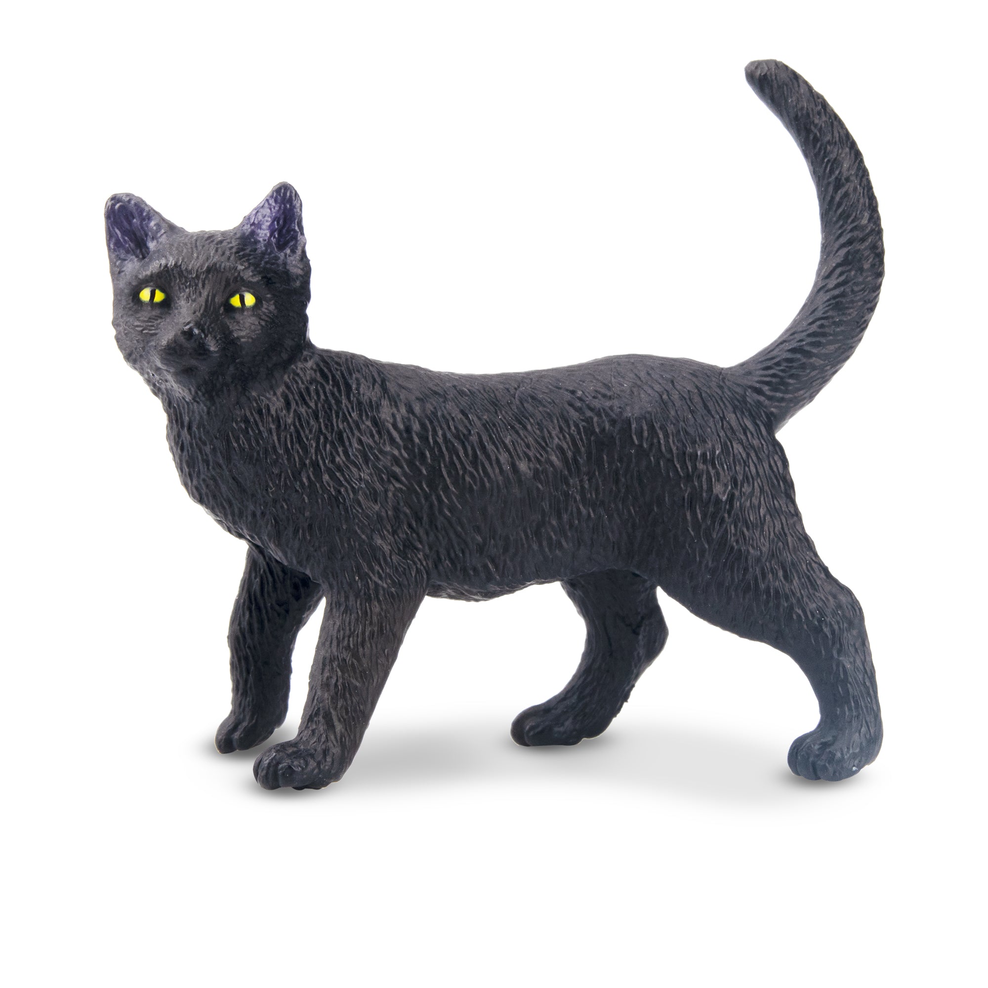Toymany Walking Black Cat Figurine | Realistic Animal Figurine Toy