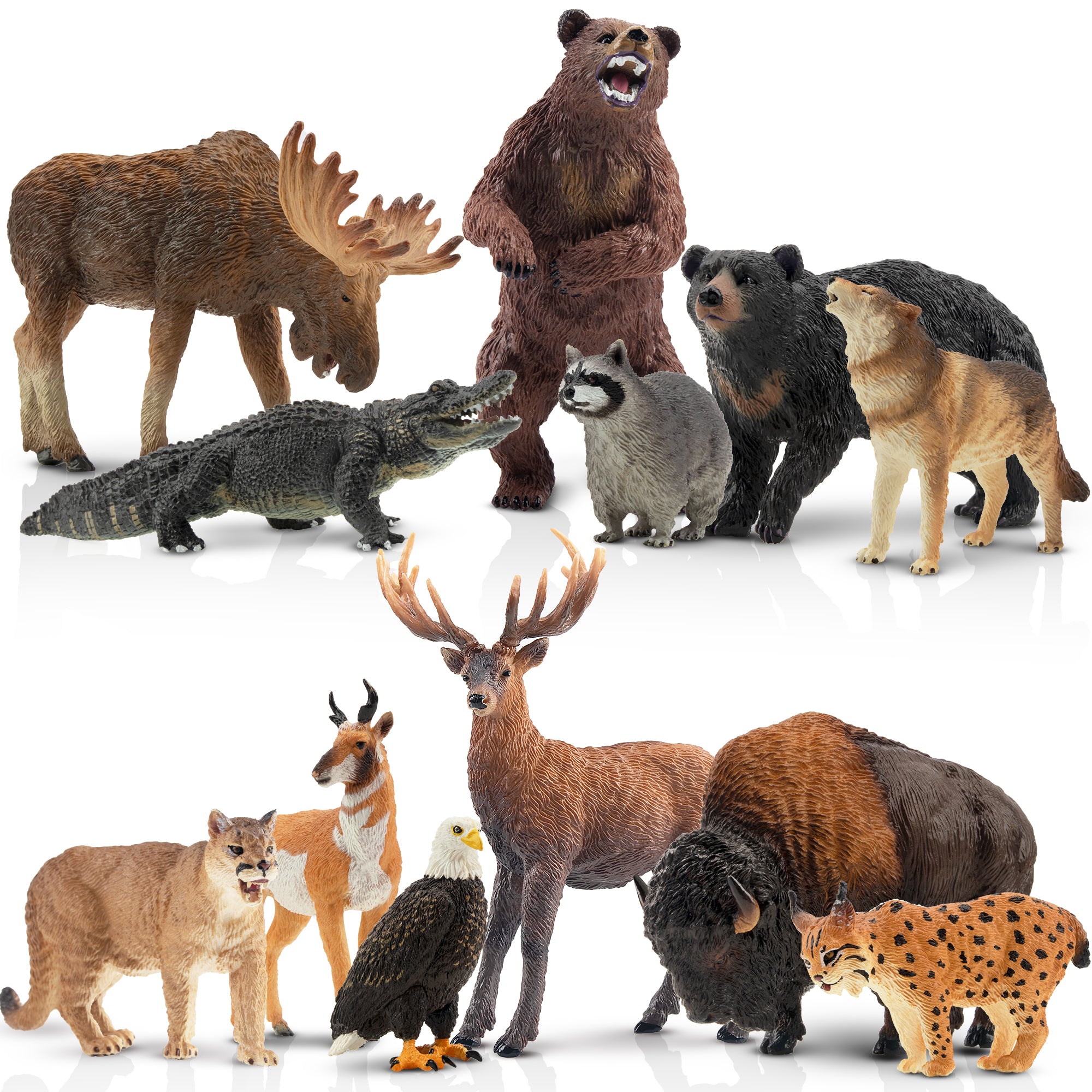 12PCS North American Forest Animal Figurines Playset | Animal Figurine