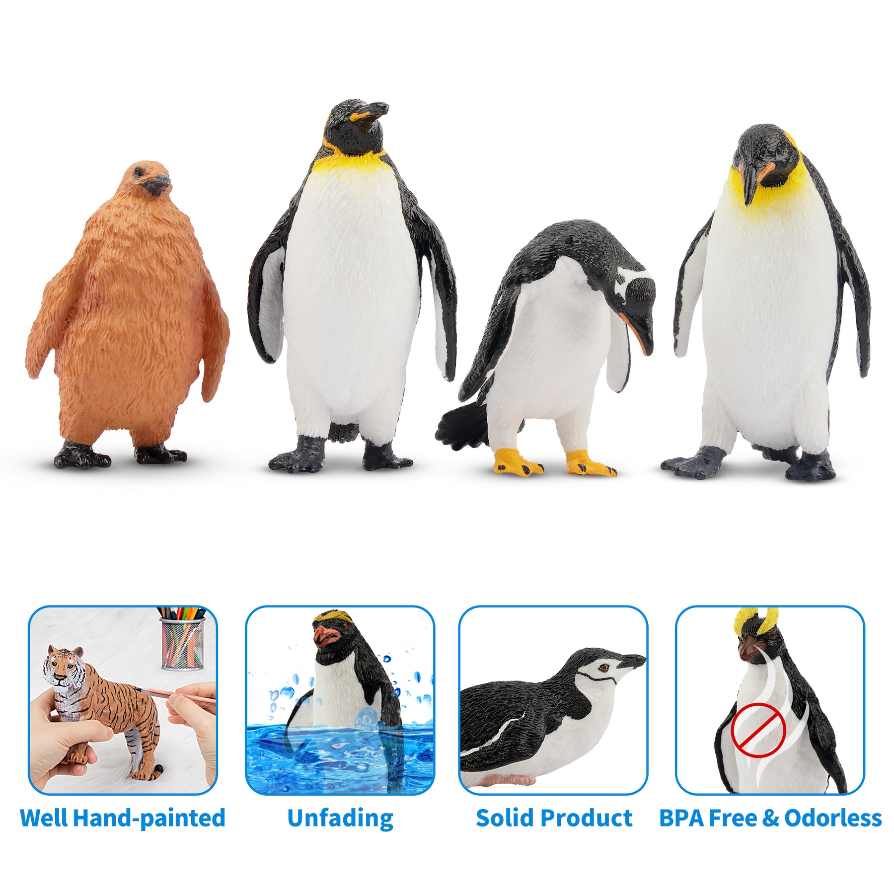 Toymany 12 pieces Penguin Figurines Playset | Animal Figurine Toy