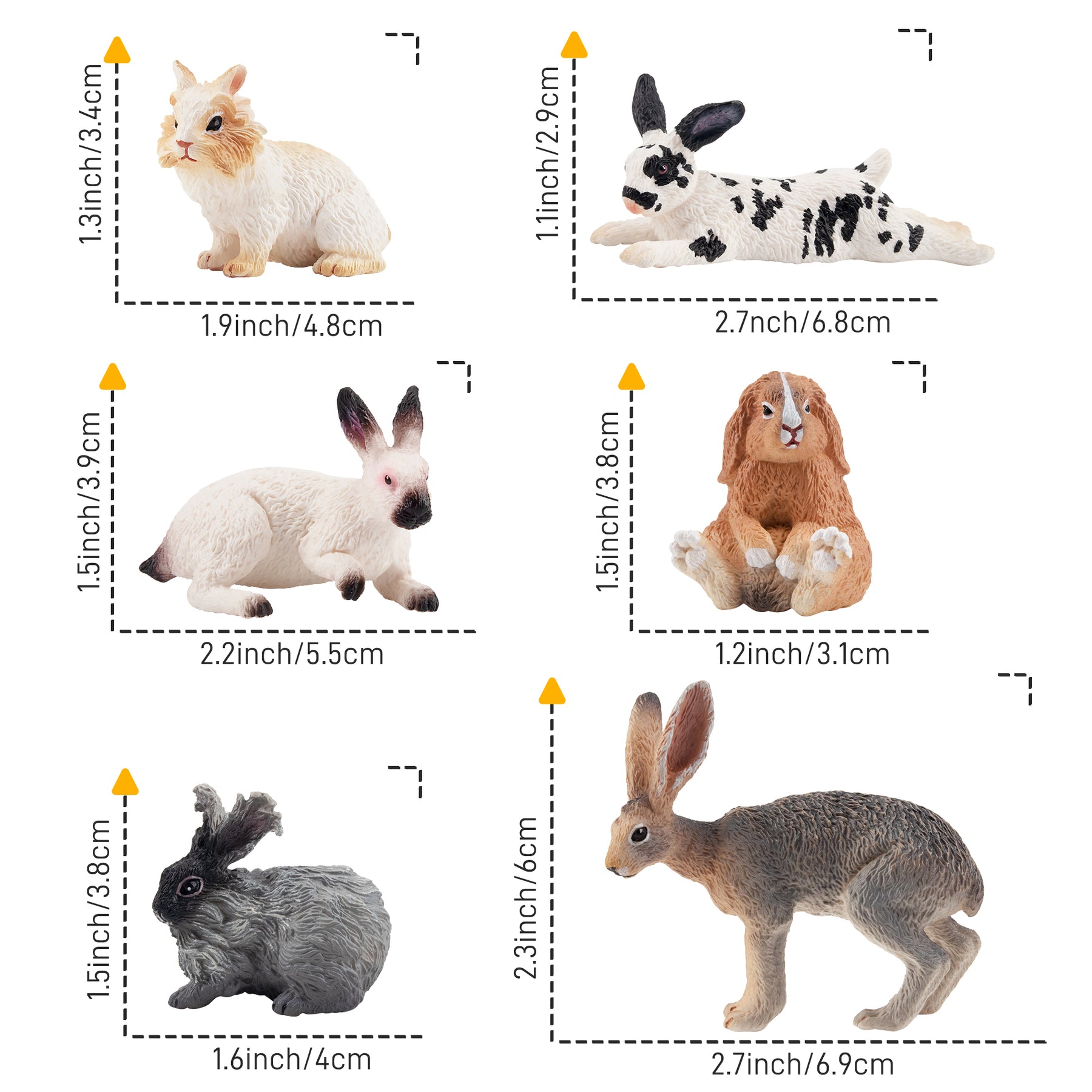 Toymany 12PCS Rabbit Animal Figurines Playset | Animal Figurine Toy