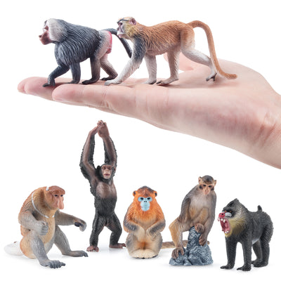 Toymany Primate Figurine Playset (Monkeys & Apes) | Animal Figurine
