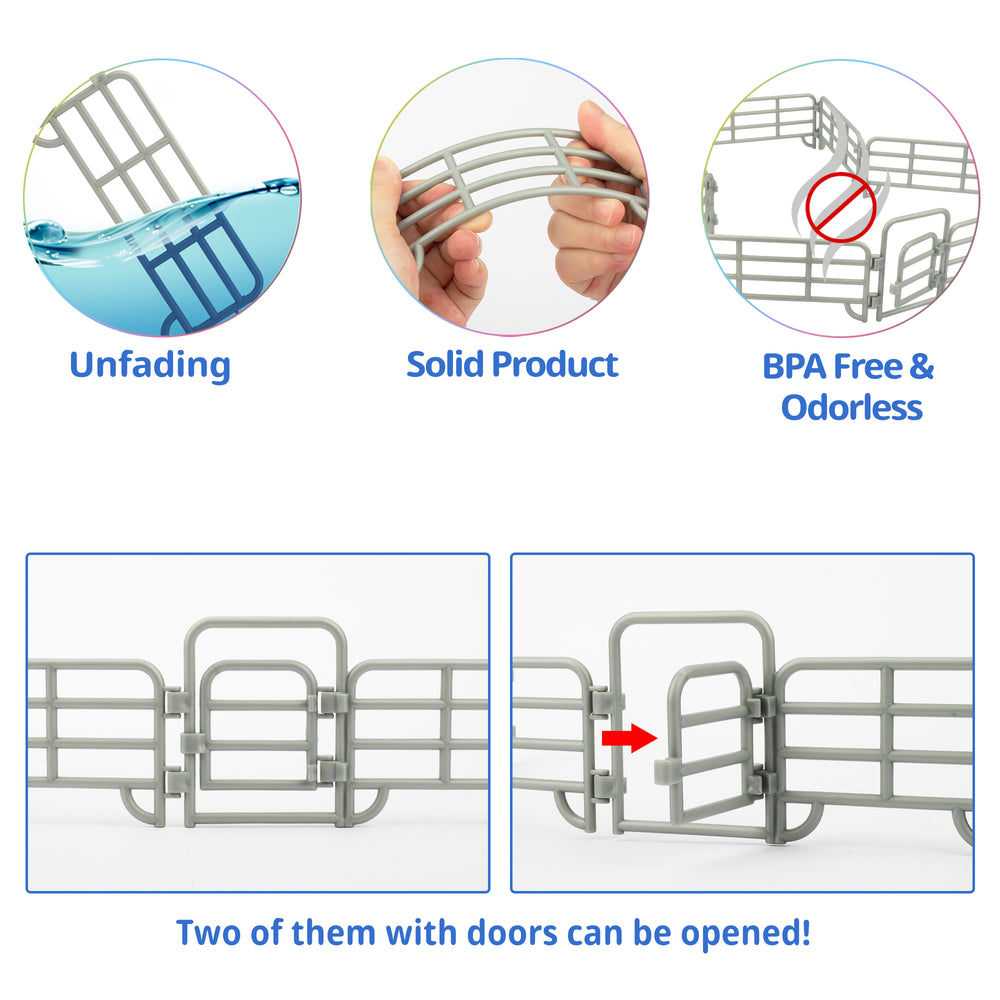 Toymany 20PCS Corral Fencing Panel Playset | Animal Figurine Toy