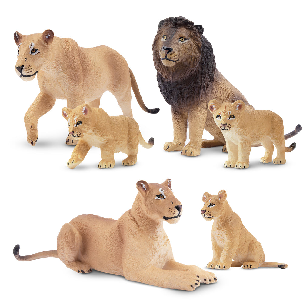 Toymany 6PCS Lion Figurines Playset | Animal Figurine Toy