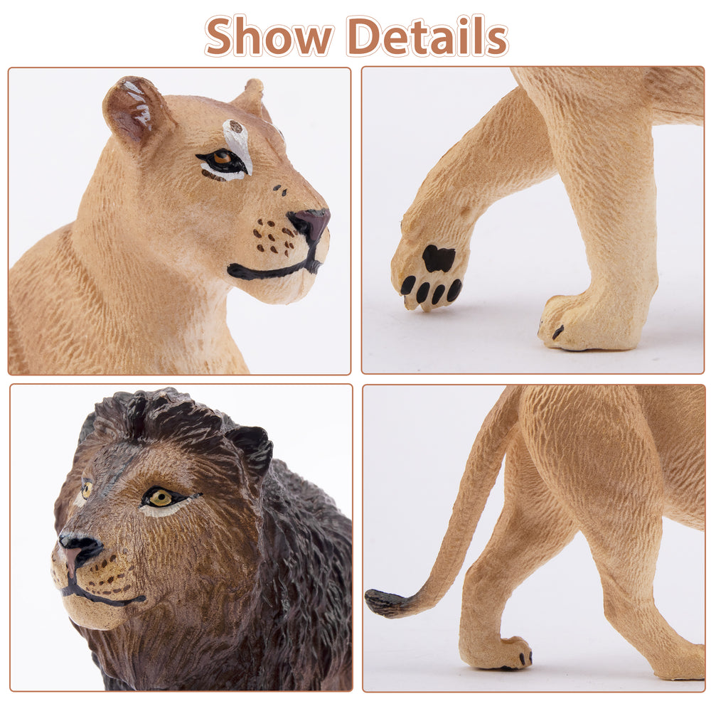 Toymany 6PCS Lion Figurines Playset | Animal Figurine Toy