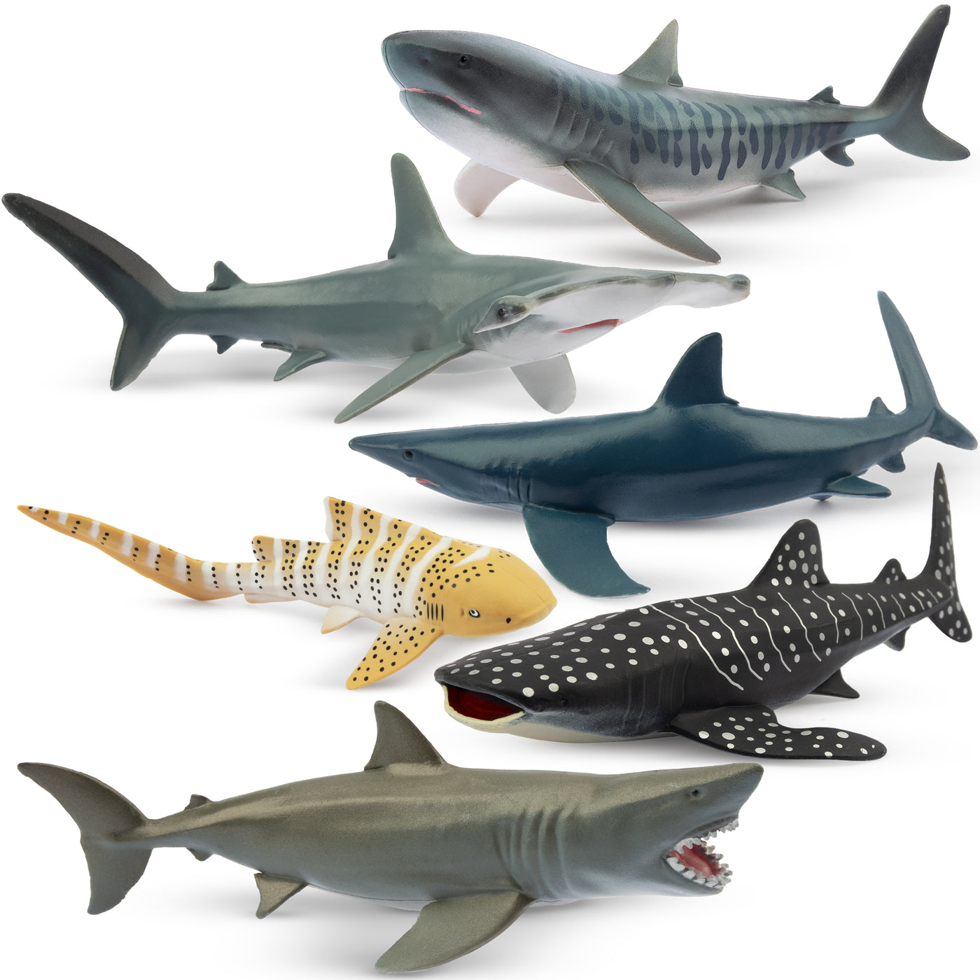 Toymany 6PCS Shark Figurines Playset | Animal Figurine Toy
