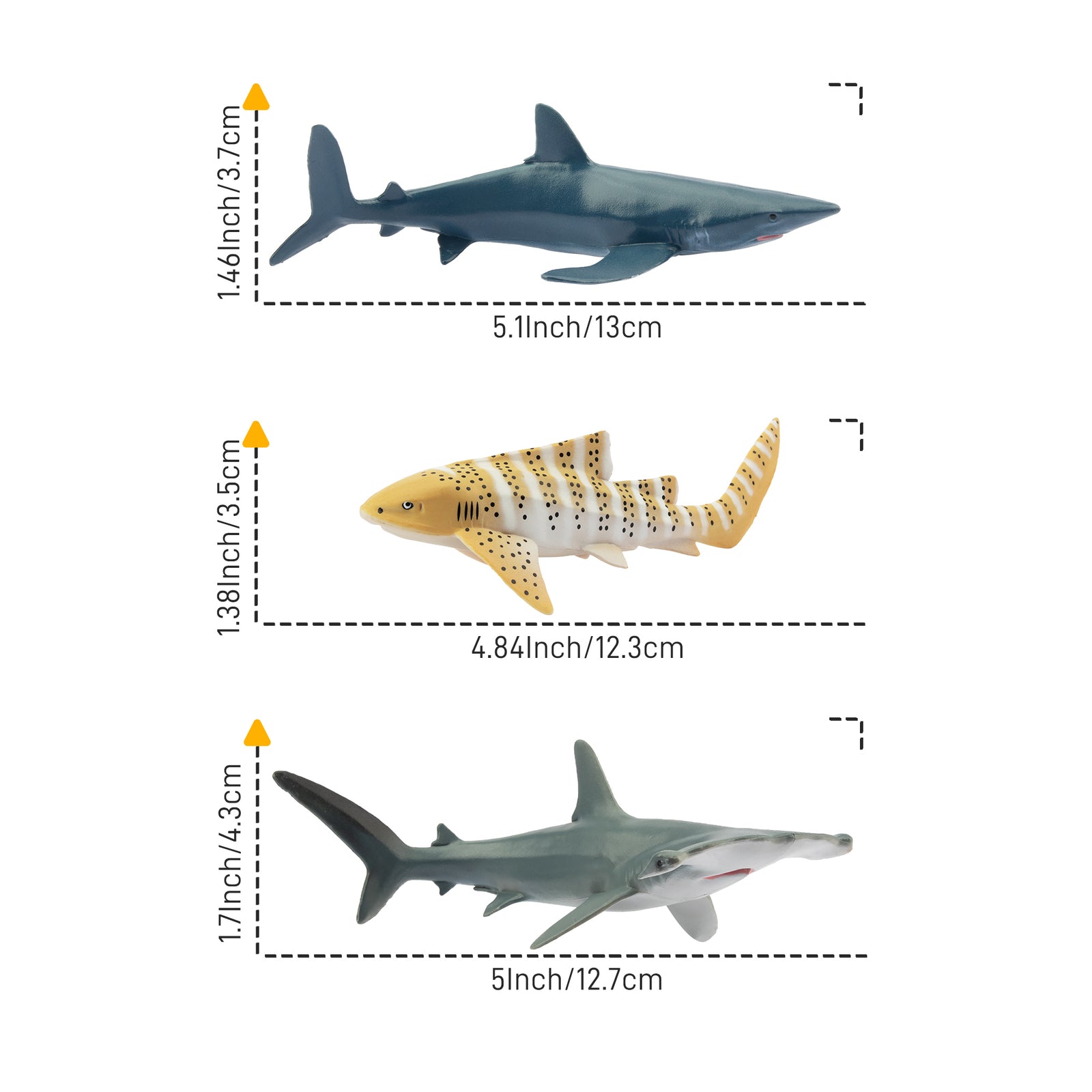 Toymany 6PCS Shark Figurines Playset | Animal Figurine Toy