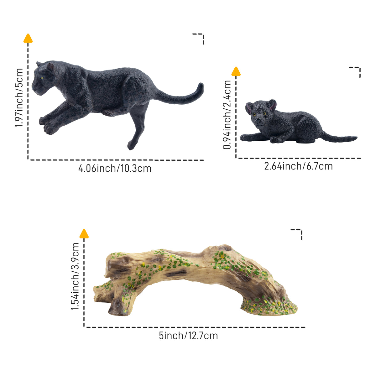Toymany 7PCS Black Jaguars Figurines Family Playset | Animal Figurine