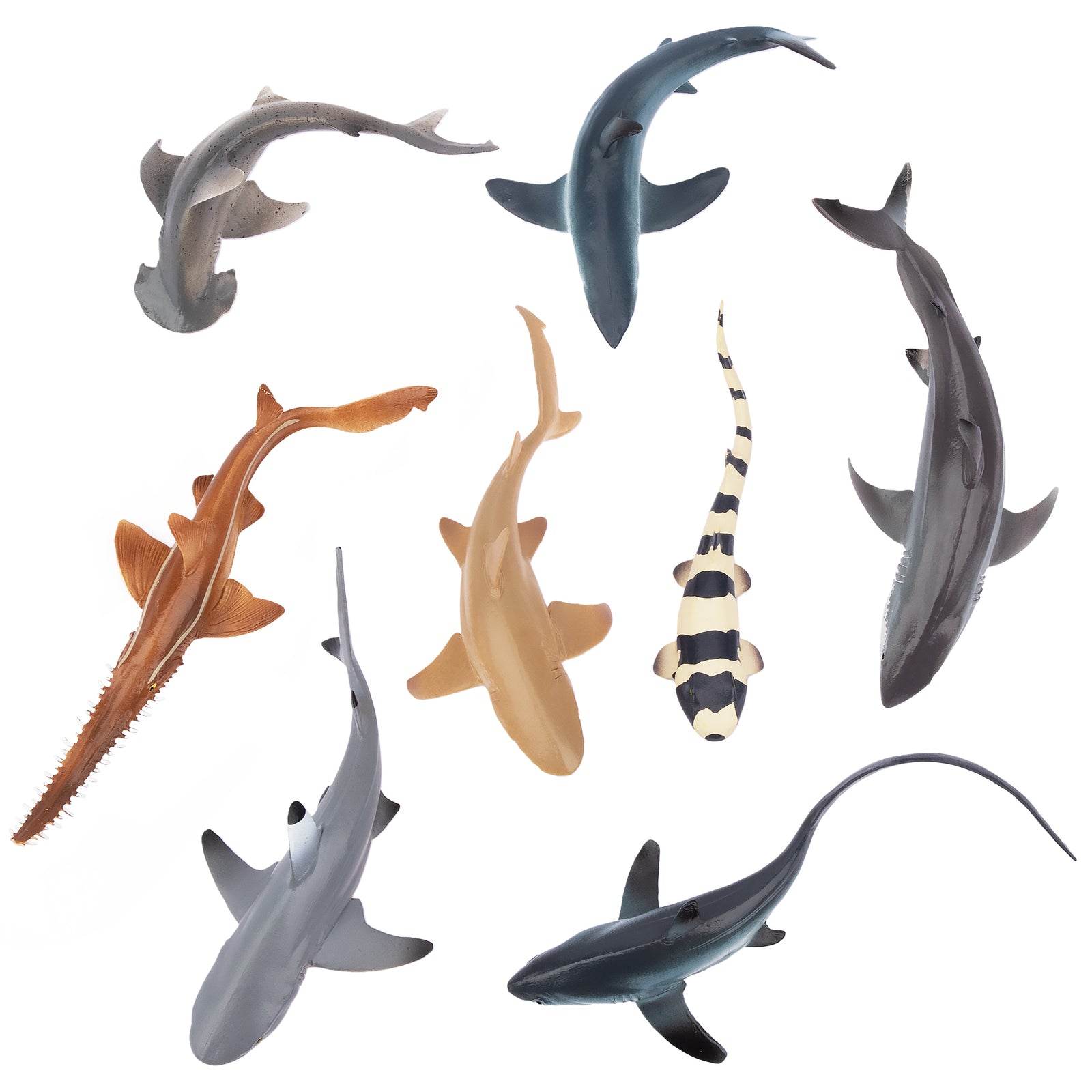 Toymany 8PCS Shark Figurines Playset | Animal Figurine Toy
