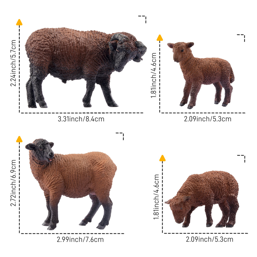 Toymany 8PCS Merino Sheep Figurines Playset | Animal Figurine Toy