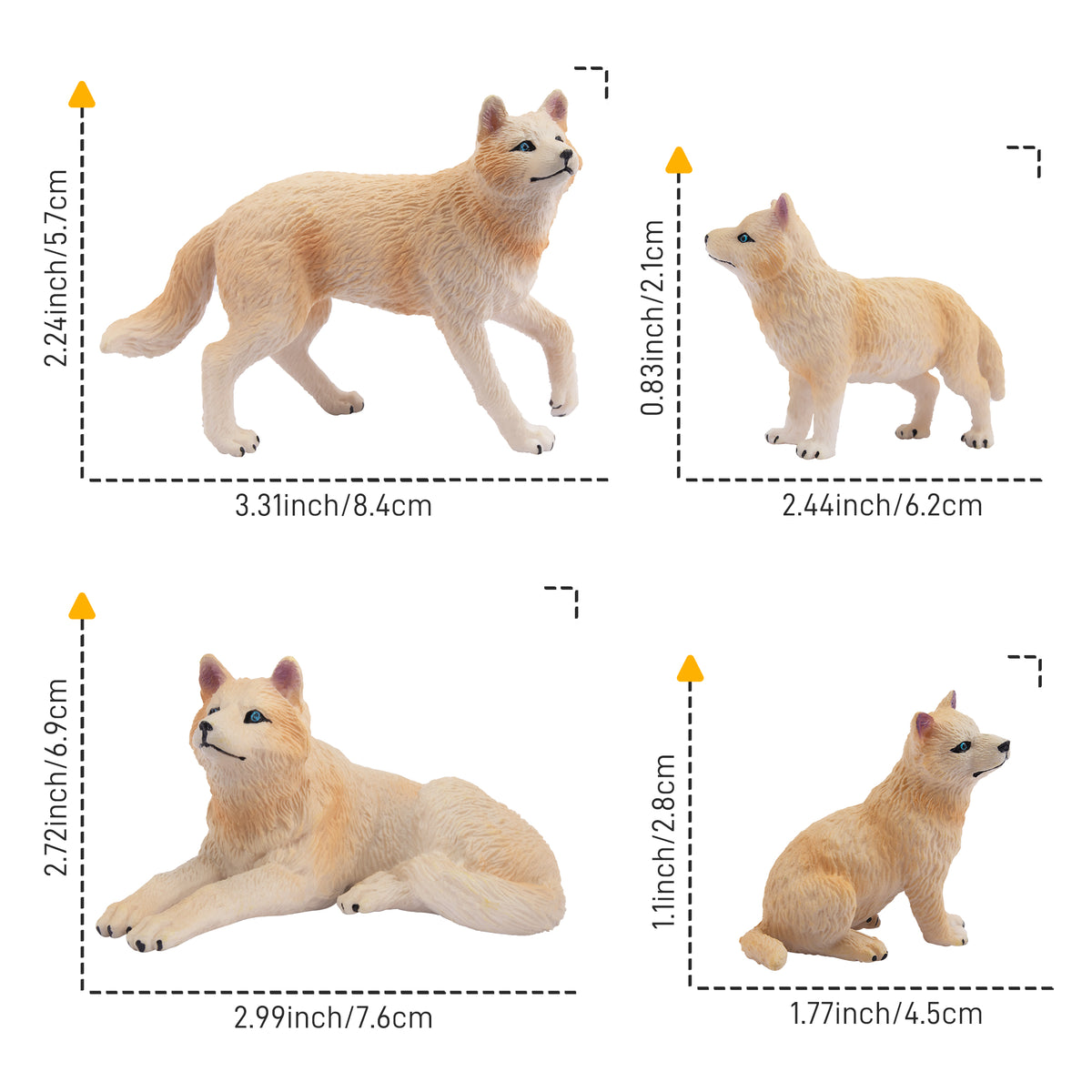 Toymany 8PCS Wolf Figurines Playset | Animal Figurine Toy