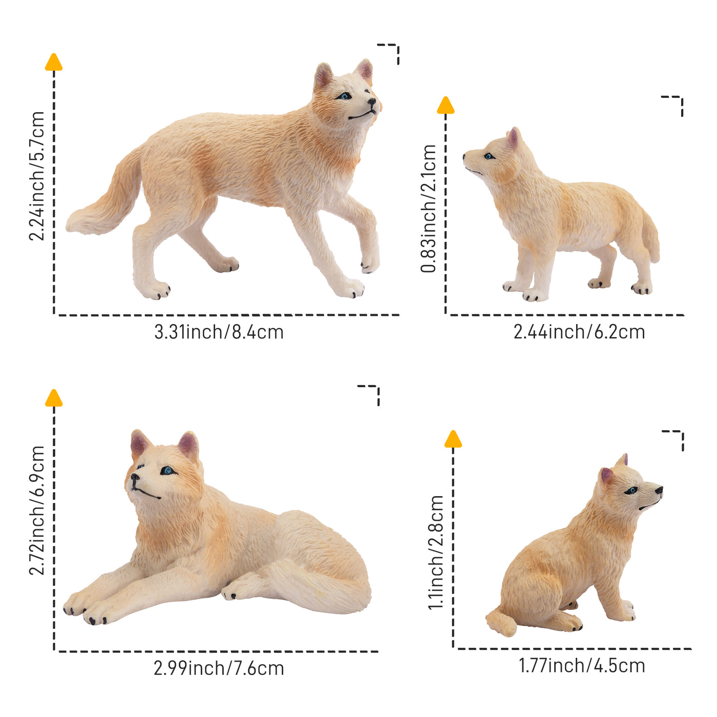 Toymany 8PCS Wolf Figurines Playset | Animal Figurine Toy