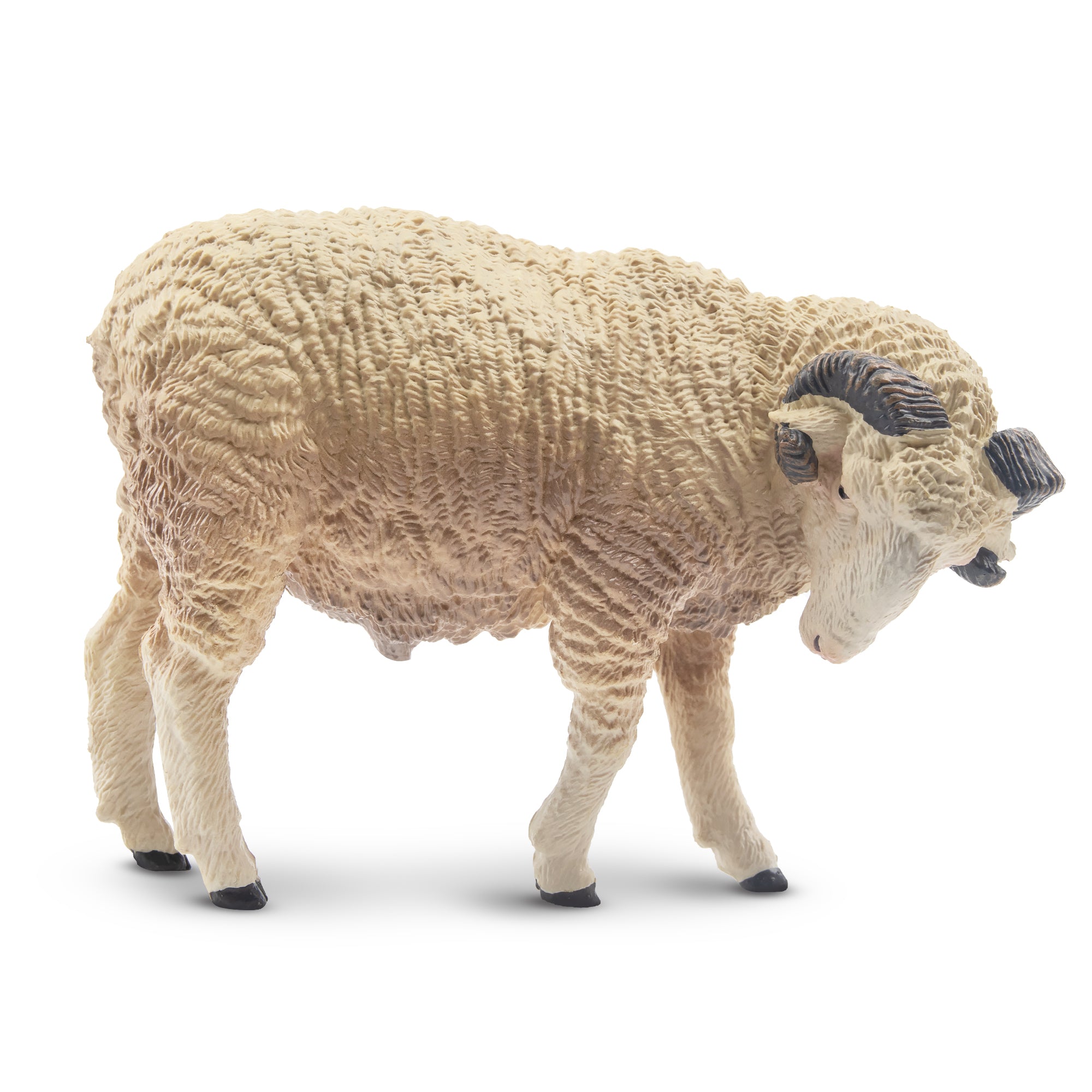 Toymany White Ram Figurine | Realistic Animal Figurine Toy