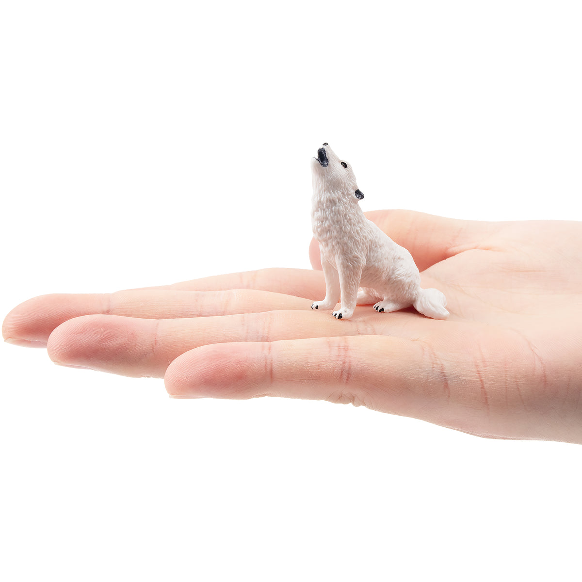 Toymany Howling Arctic Wolf Figurine | Realistic Animal Figurine Toy