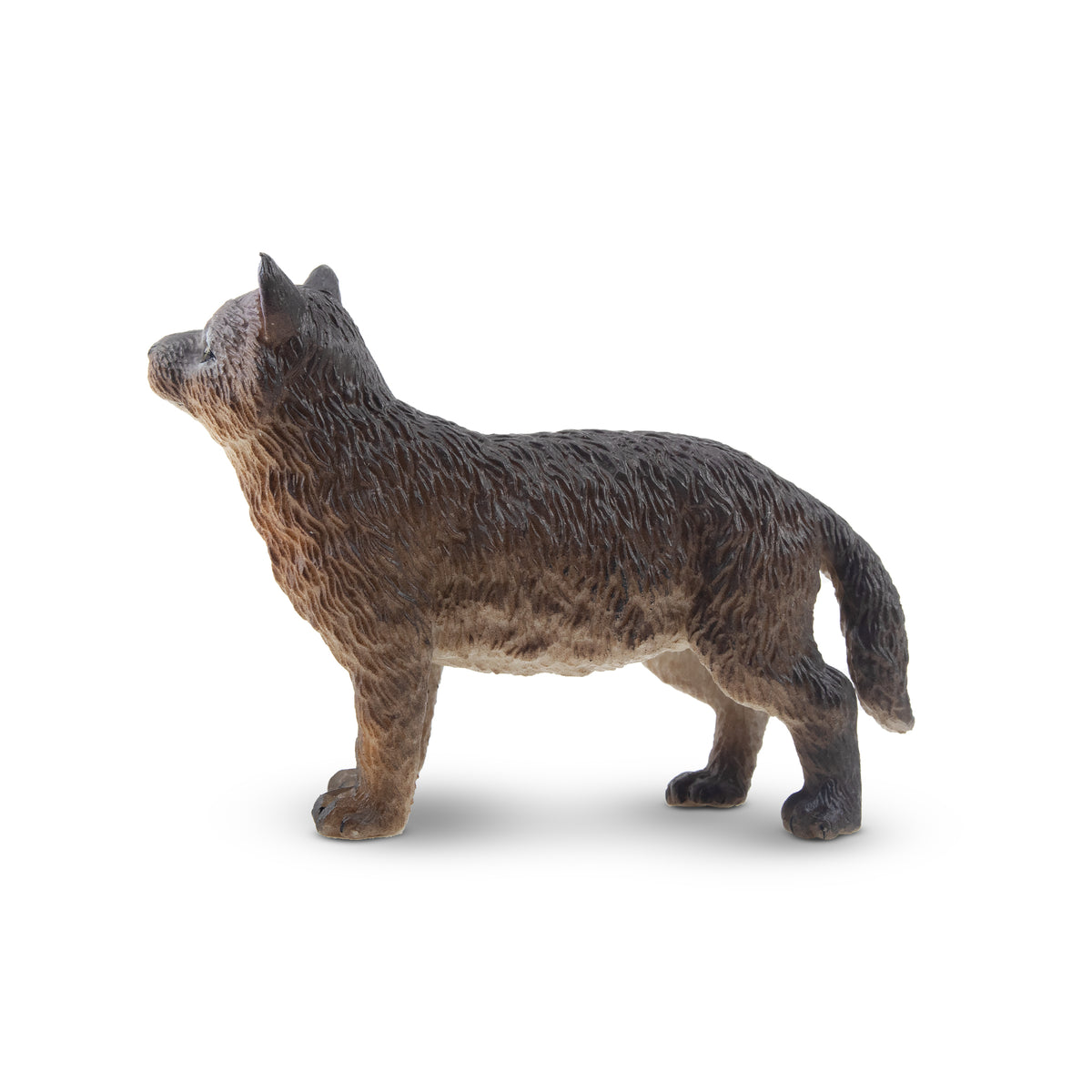 Toymany Standing Grey Wolf Cub Figurine | Realistic Animal Figurine