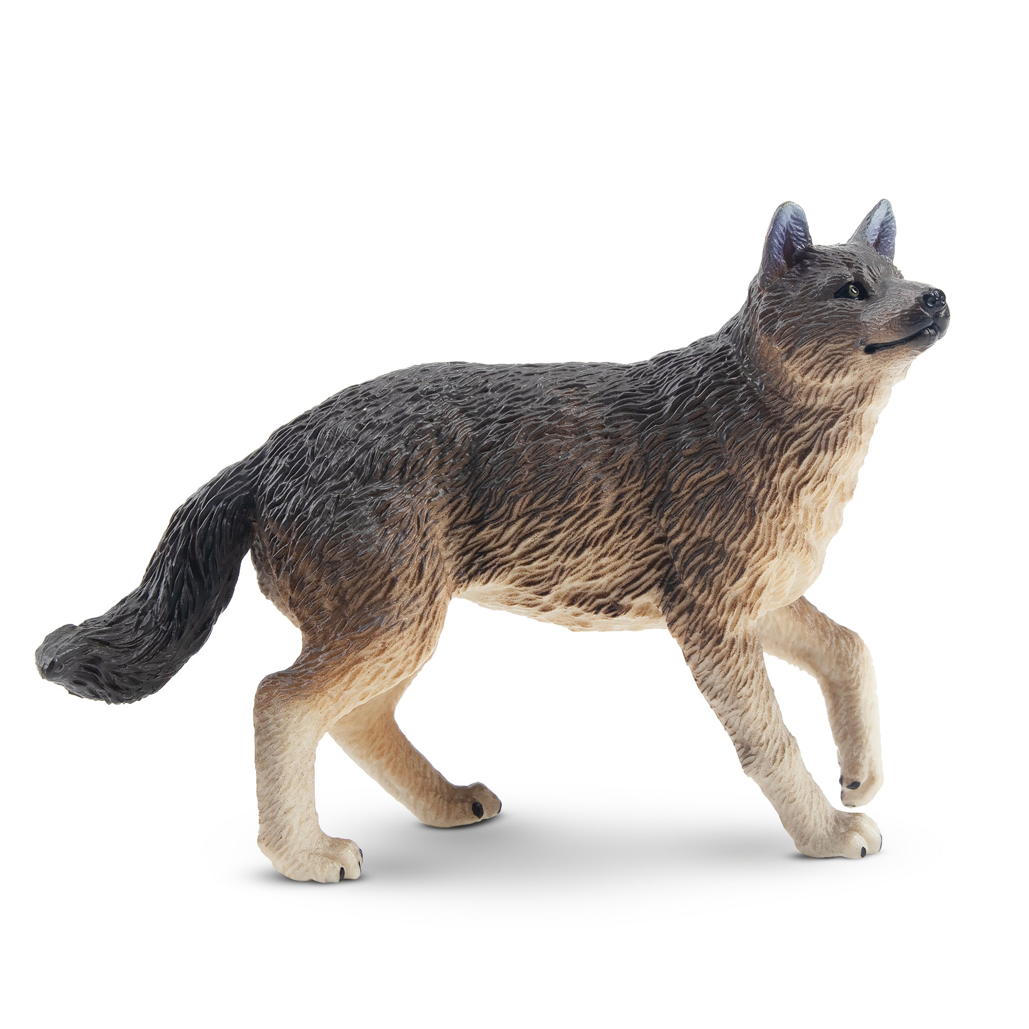 Toymany Standing Grey Wolf Figurine | Realistic Animal Figurine Toy