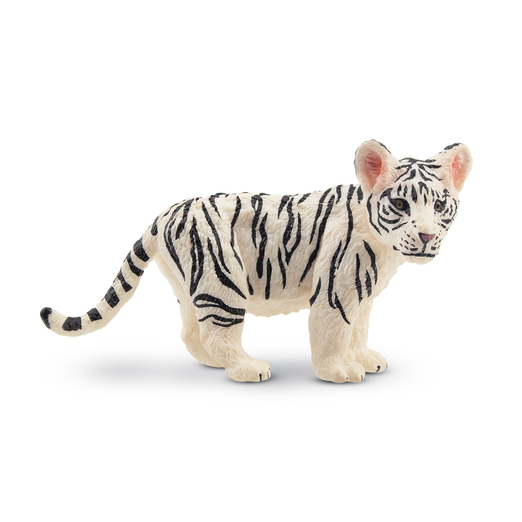 Toymany Standing White Tiger Cub Figurine | Realistic Animal Figurine