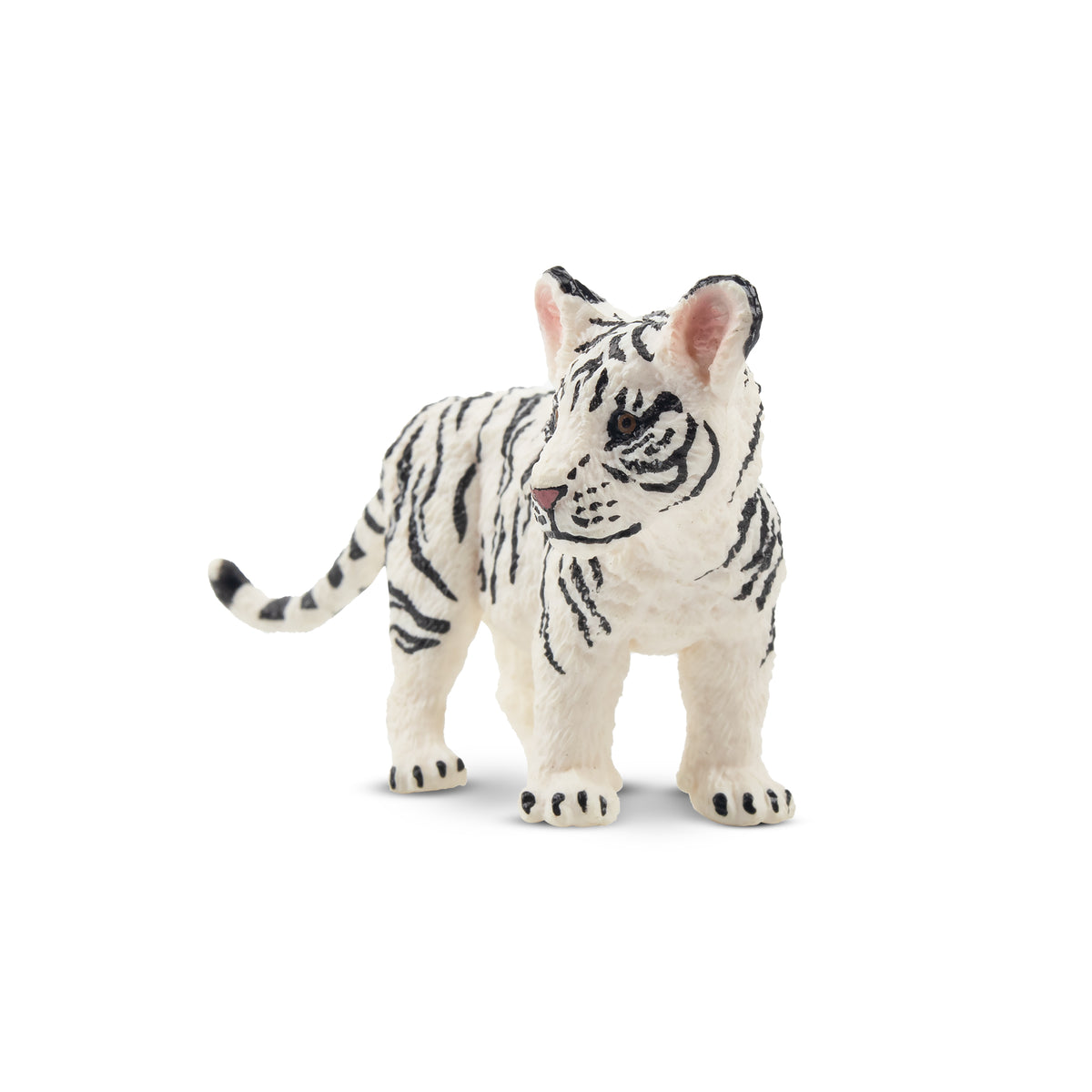 Toymany Standing White Tiger Cub Figurine | Realistic Animal Figurine